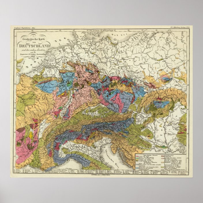Geological map of Germany Poster | Zazzle.com
