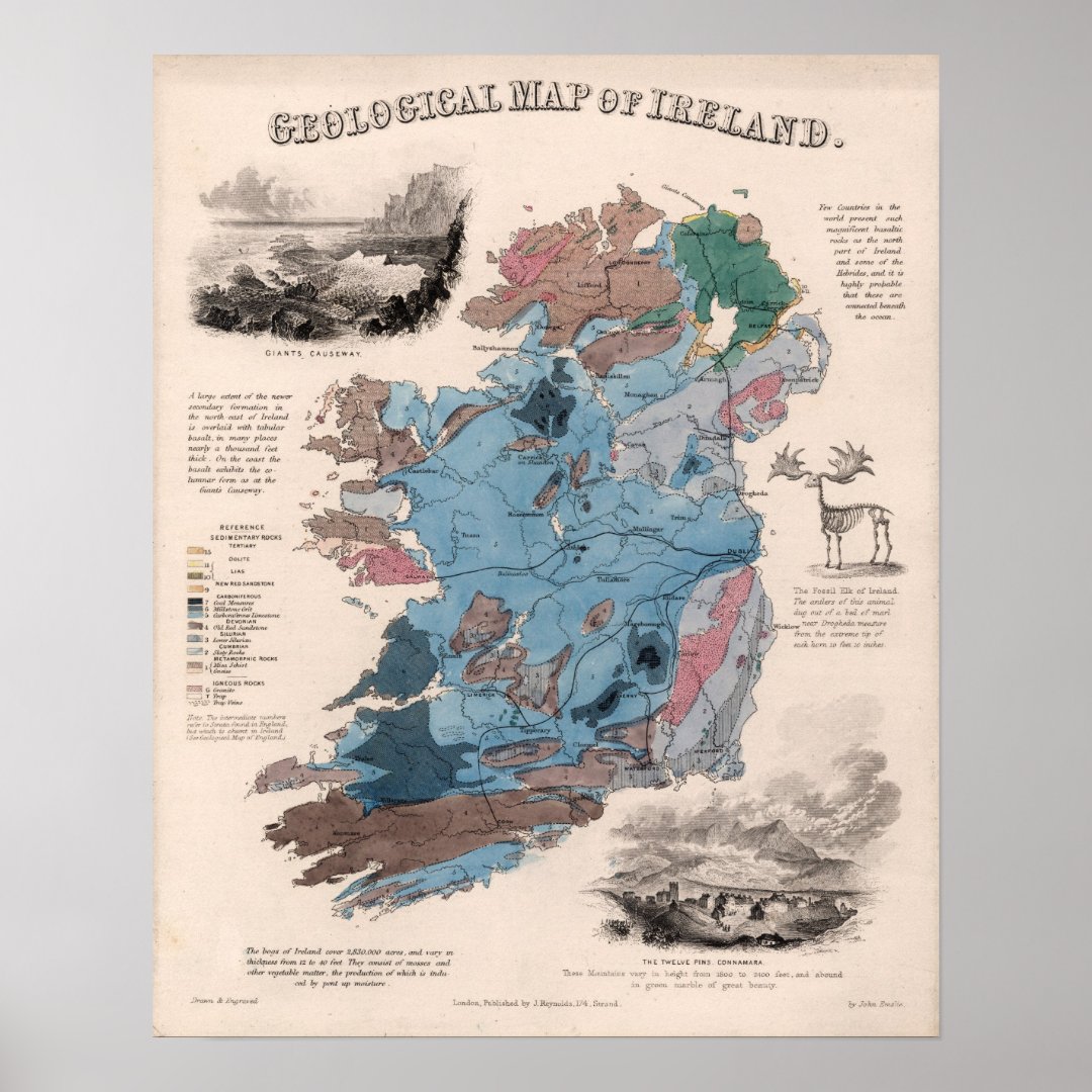 Geological Map of Ireland Poster | Zazzle