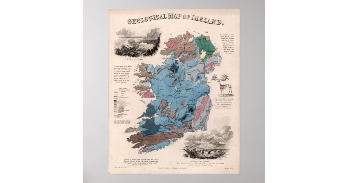 Geological Map of Ireland Poster | Zazzle