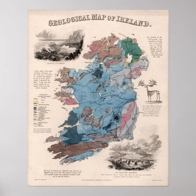 Geological Map of Ireland Poster | Zazzle