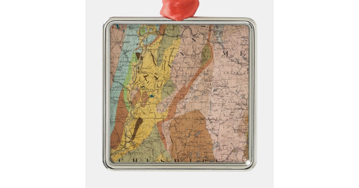 Geological Map of New Hampshire 2 Metal Ornament | Zazzle