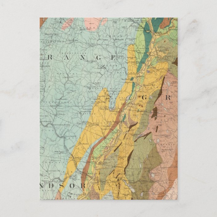 Geological Map of New Hampshire 2 Postcard | Zazzle.com
