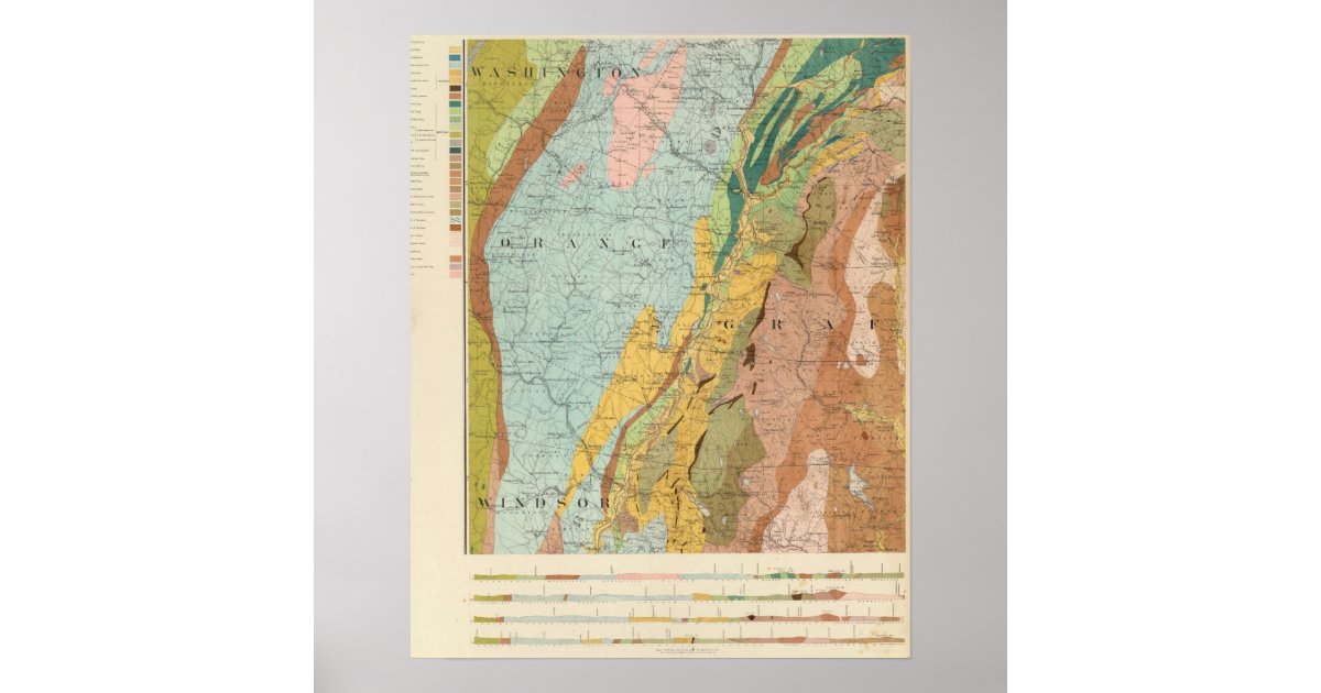 Geological Map of New Hampshire 2 Poster | Zazzle