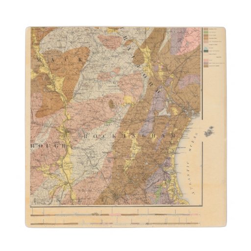 Geological Map of New Hampshire 4 Wood Coaster | Zazzle