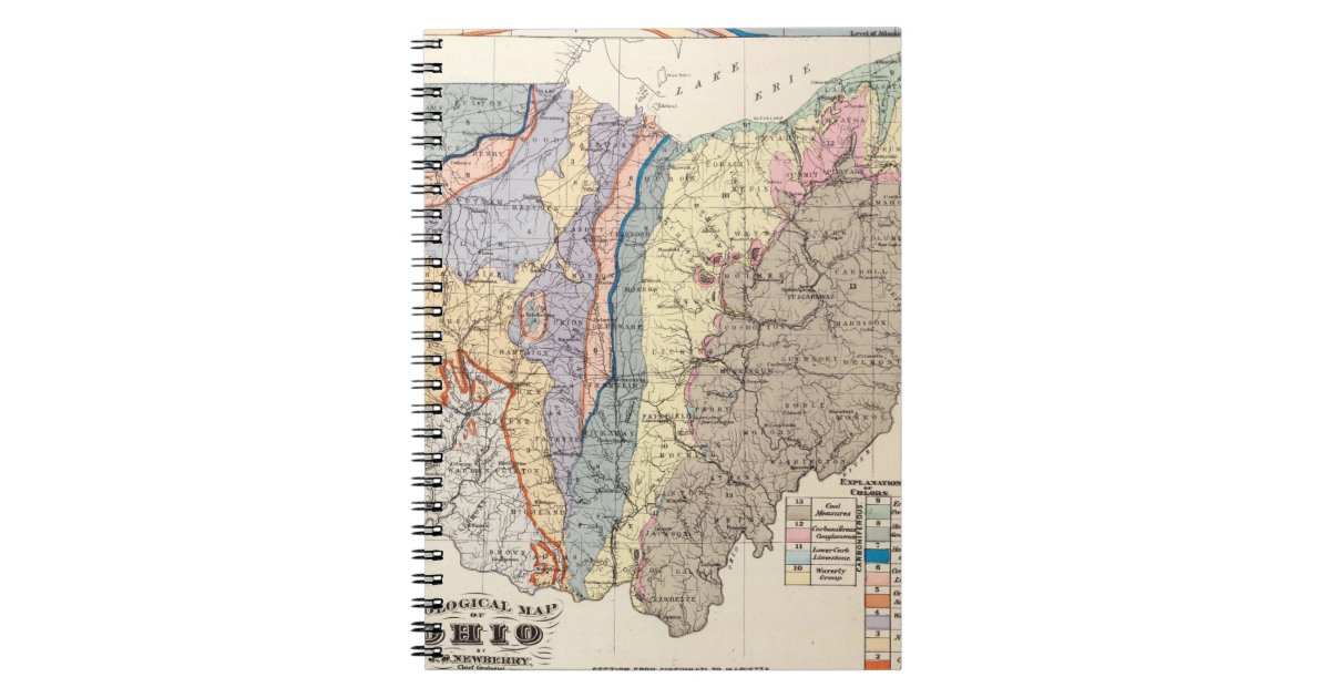 Geological map of Ohio Notebook | Zazzle
