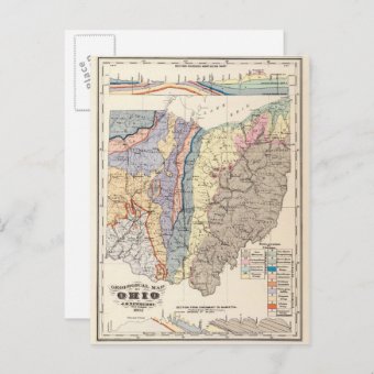 Geological map of Ohio Postcard | Zazzle
