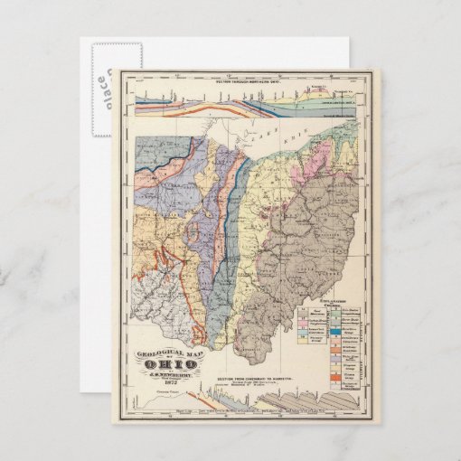 Geological map of Ohio Postcard | Zazzle
