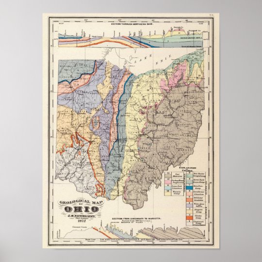 Geological map of Ohio Poster | Zazzle.com