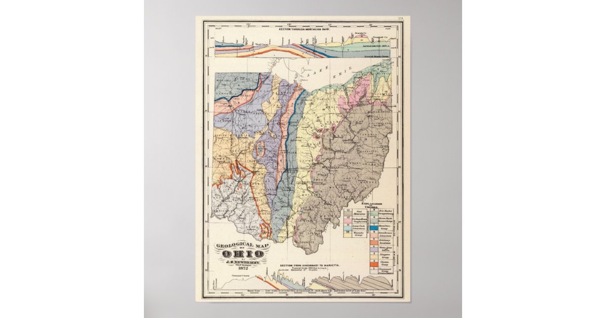 Geological map of Ohio Poster | Zazzle