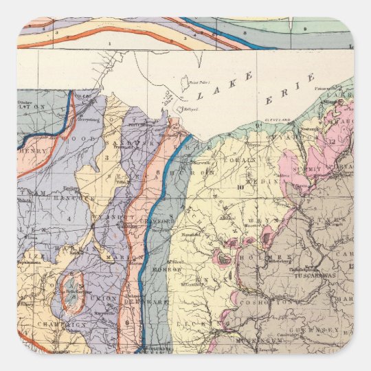 Geological map of Ohio Square Sticker | Zazzle.com