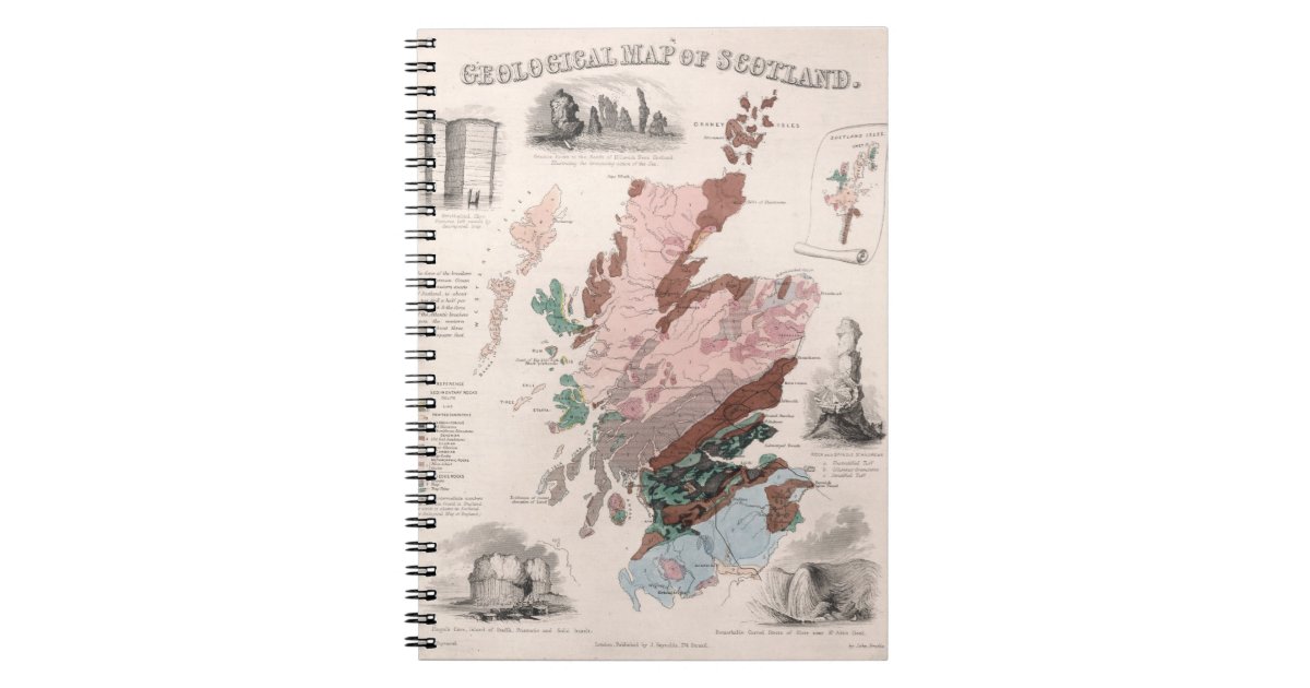 Geological Map of Scotland Notebook | Zazzle