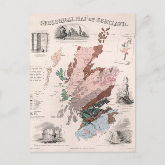 Geological Map of Scotland Postcard | Zazzle.com