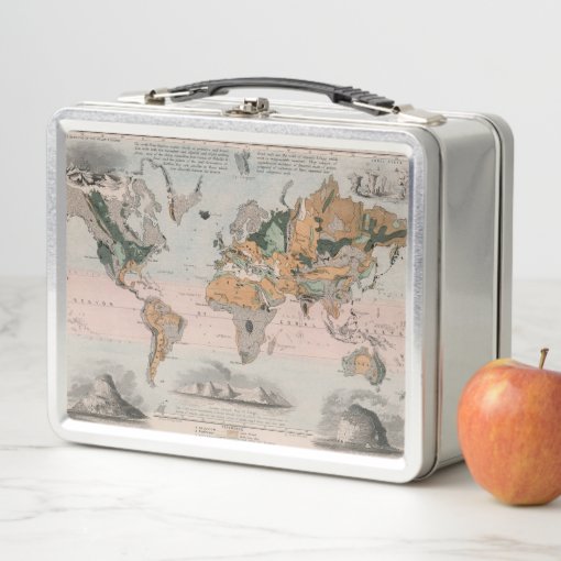 Geological Map of the World Metal Lunch Box | Zazzle