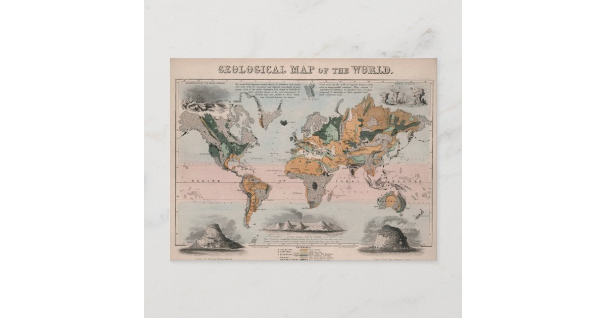 Geological Map of the World Postcard | Zazzle
