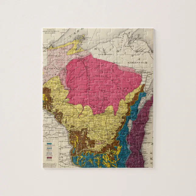 Geological map of Wisconsin Jigsaw Puzzle | Zazzle
