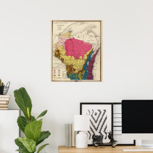 Geological map of Wisconsin Poster | Zazzle