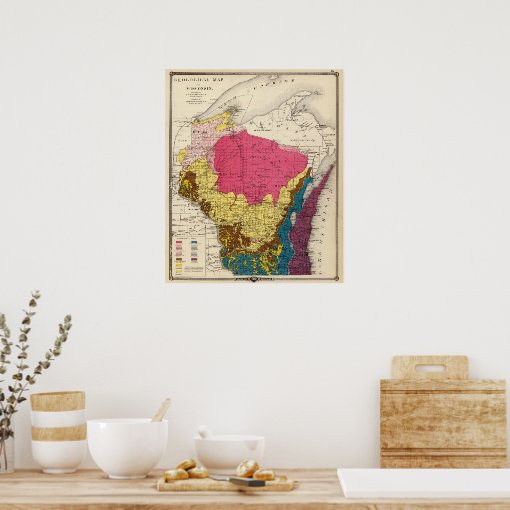 Geological map of Wisconsin Poster | Zazzle