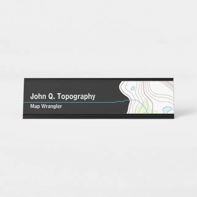 Geologist, Cartographer Topographic Map Desk Name Plate | Zazzle