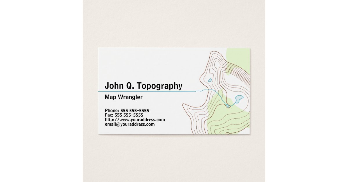 Geologist, Cartographer Topographic Map Personal Business Card | Zazzle.com