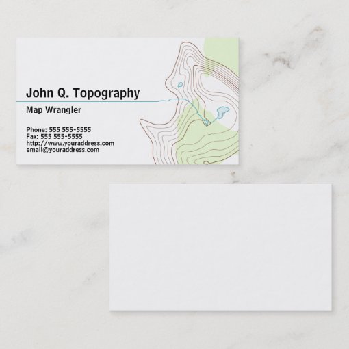 Geologist, Cartographer Topographic Map Personal Business Card | Zazzle