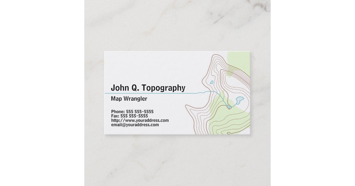 Geologist, Cartographer Topographic Map Personal Business Card | Zazzle