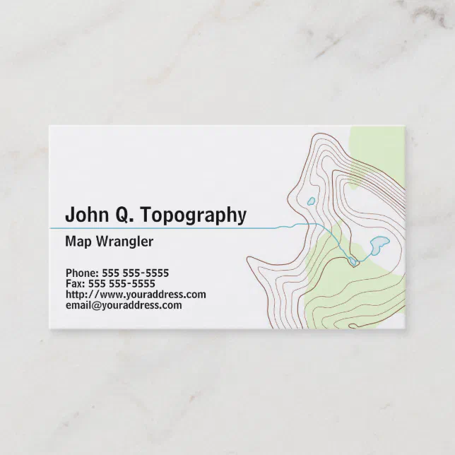 Geologist, Cartographer Topographic Map Personal Business Card | Zazzle