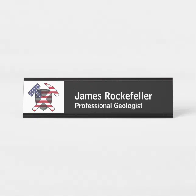 Geologist Nameplate with Rock Hammer Logo (USA) | Zazzle