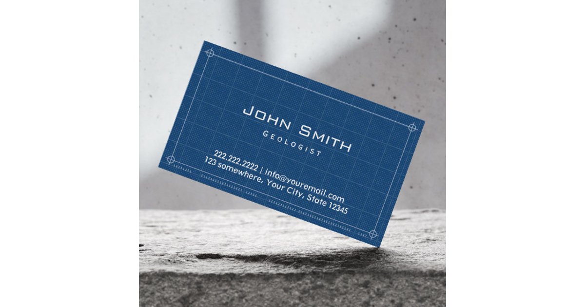 Geologist Professional Blueprint Business Card | Zazzle