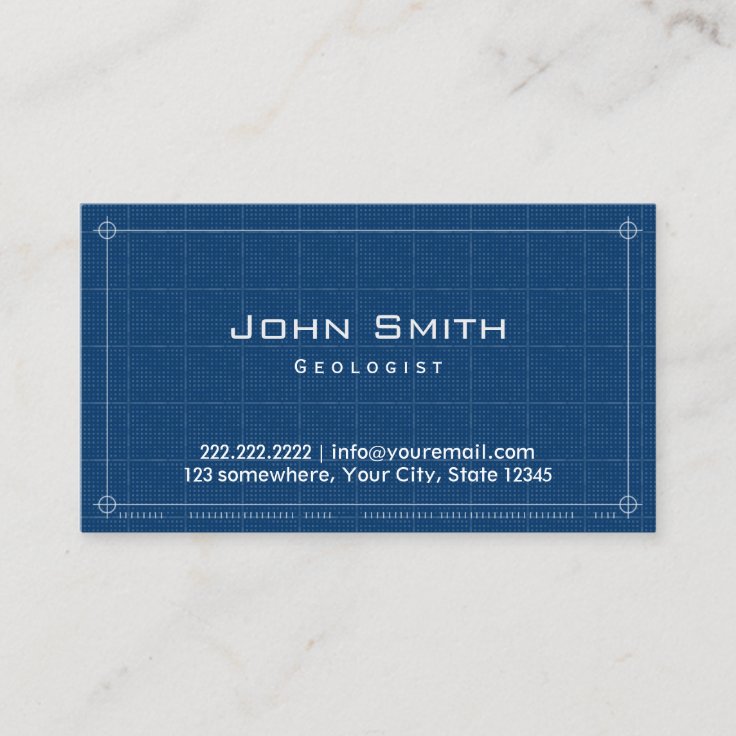 Geologist Professional Blueprint Business Card | Zazzle