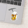 Geologist's Beer and Rock Hammer Vinyl Sticker | Zazzle