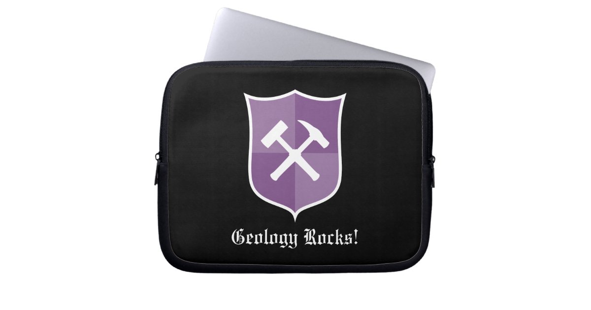 Geologist's Rock Hammer Crest Laptop Sleeve | Zazzle