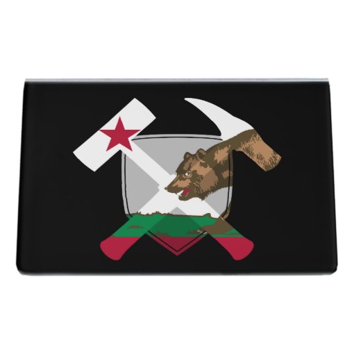 Geologist's Rock Hammer Logo with California Flag Desk Business Card ...