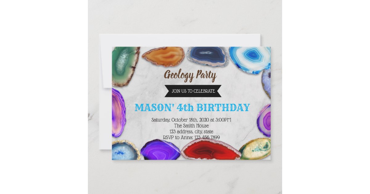 Geology birthday party invitation | Zazzle