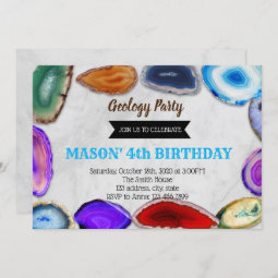 Geology birthday party invitation | Zazzle
