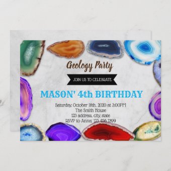 Geology birthday party invitation | Zazzle
