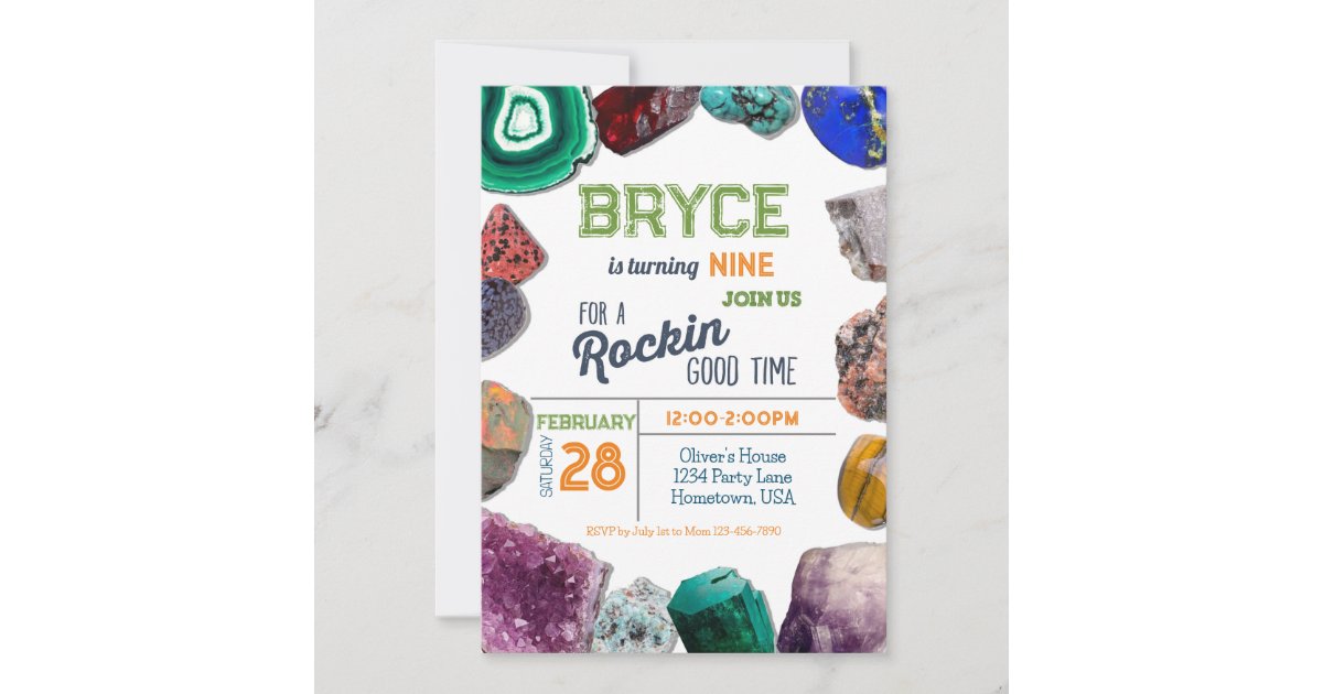 Geology Birthday Party Invitations | Zazzle