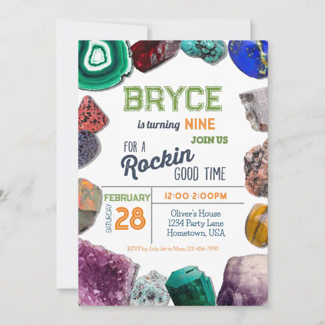 Geology Birthday Party Invitations | Zazzle
