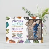 Geology Birthday Party Rocks Gems Crystals Photo Invitation | Zazzle
