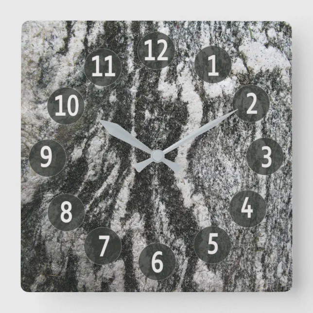 Geology Decorative Feline Rock Texture Square Wall Clock | Zazzle