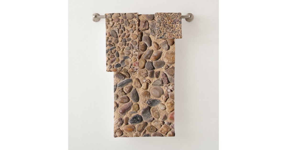 Geology Decorative Pebble Stones Photo Bath Towel Set | Zazzle