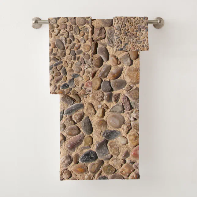 Geology Decorative Pebble Stones Photo Bath Towel Set | Zazzle