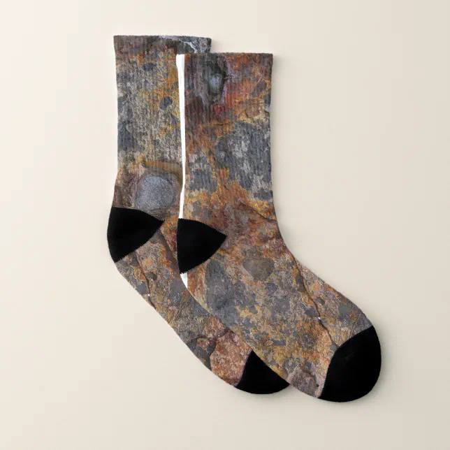 Geology Grungy Rough Rock Texture Socks | Zazzle