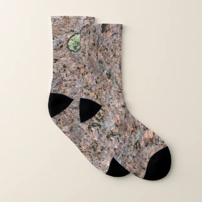 Geology Rock Texture with Green Moss Socks | Zazzle
