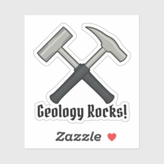 Geology Rocks! Geologist's Hammer Logo Vinyl Sticker | Zazzle