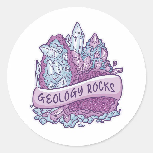 Geology rocks invitation classic round sticker | Zazzle