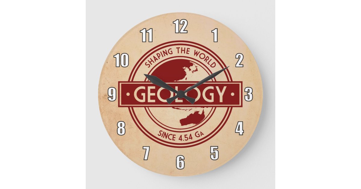 Geology- Shaping the World Logo (Asia/Australia) Large Clock | Zazzle