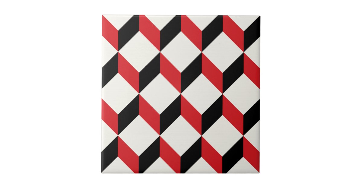 Geometric 3d cube pattern - retro design tile | Zazzle