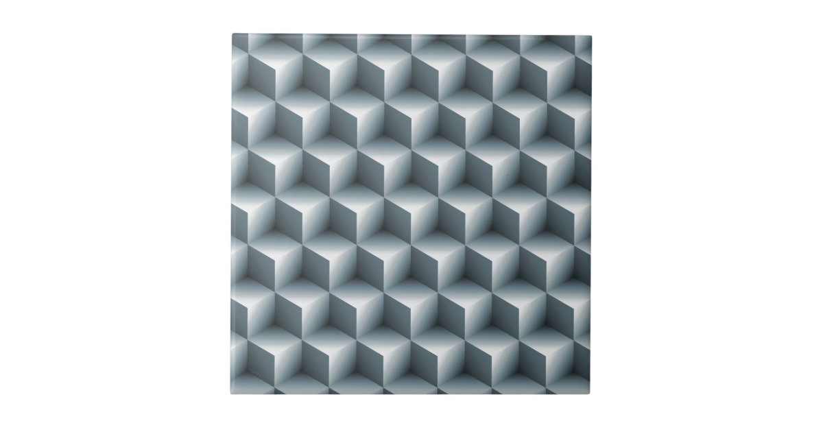 Geometric 3D Cubes Ceramic Tile | Zazzle