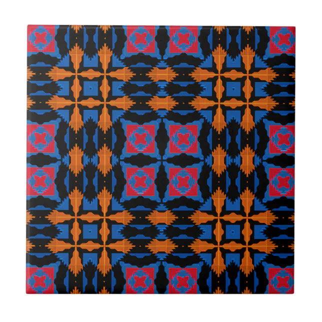 Geometric Abstract Art, Bold Shapes Vibrant Colors Ceramic Tile | Zazzle