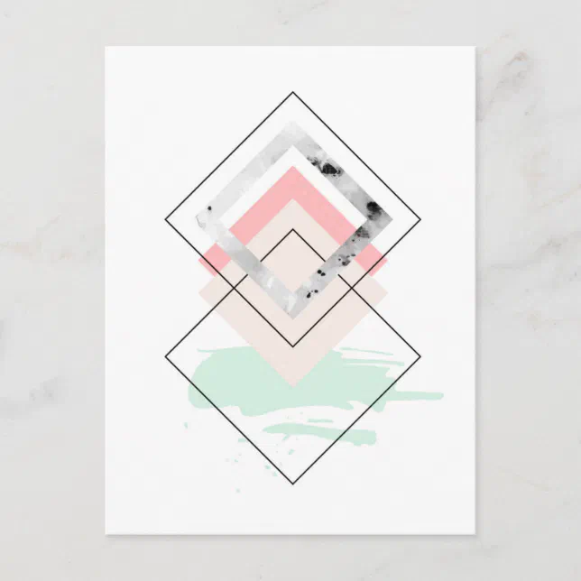 Geometric Abstract Design Postcard | Zazzle